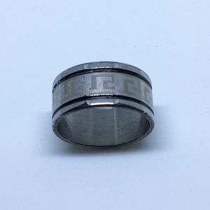 3 Royal Dazzy | Jewelry | Silver Blocky Pattern Lines Stainless Steel ...